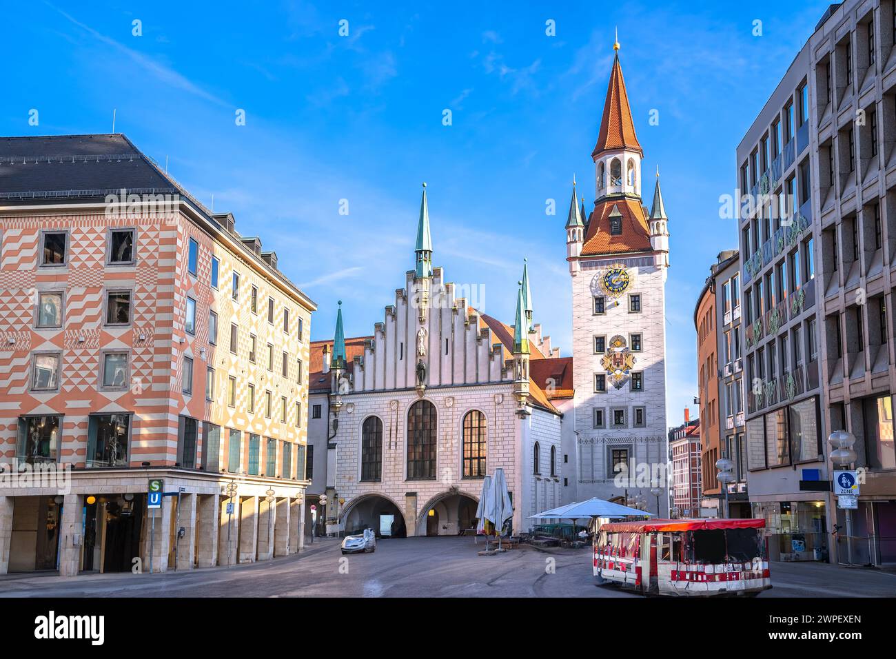 City of Munich Marienplatz square architecture view, Bavaria region of ...