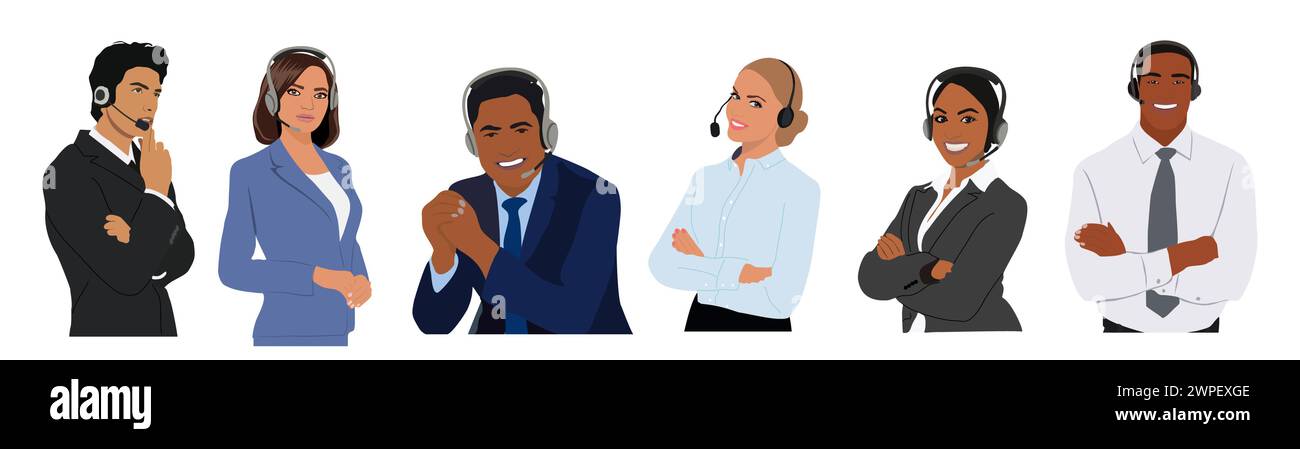 Diverse customer service team Cut Out Stock Images & Pictures - Alamy