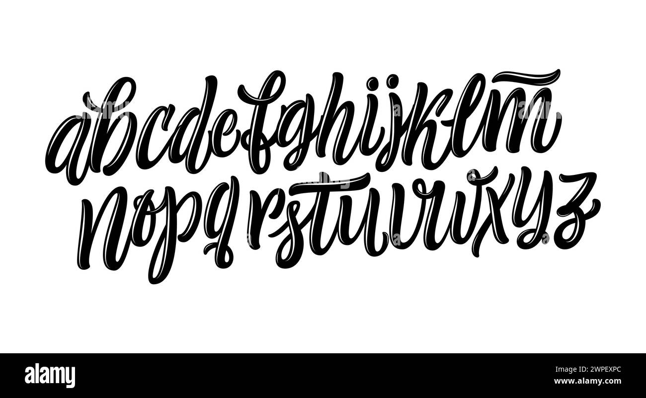 Vector Hand Drawn Alphabet. Brush Paint Letters. Decorative script ...