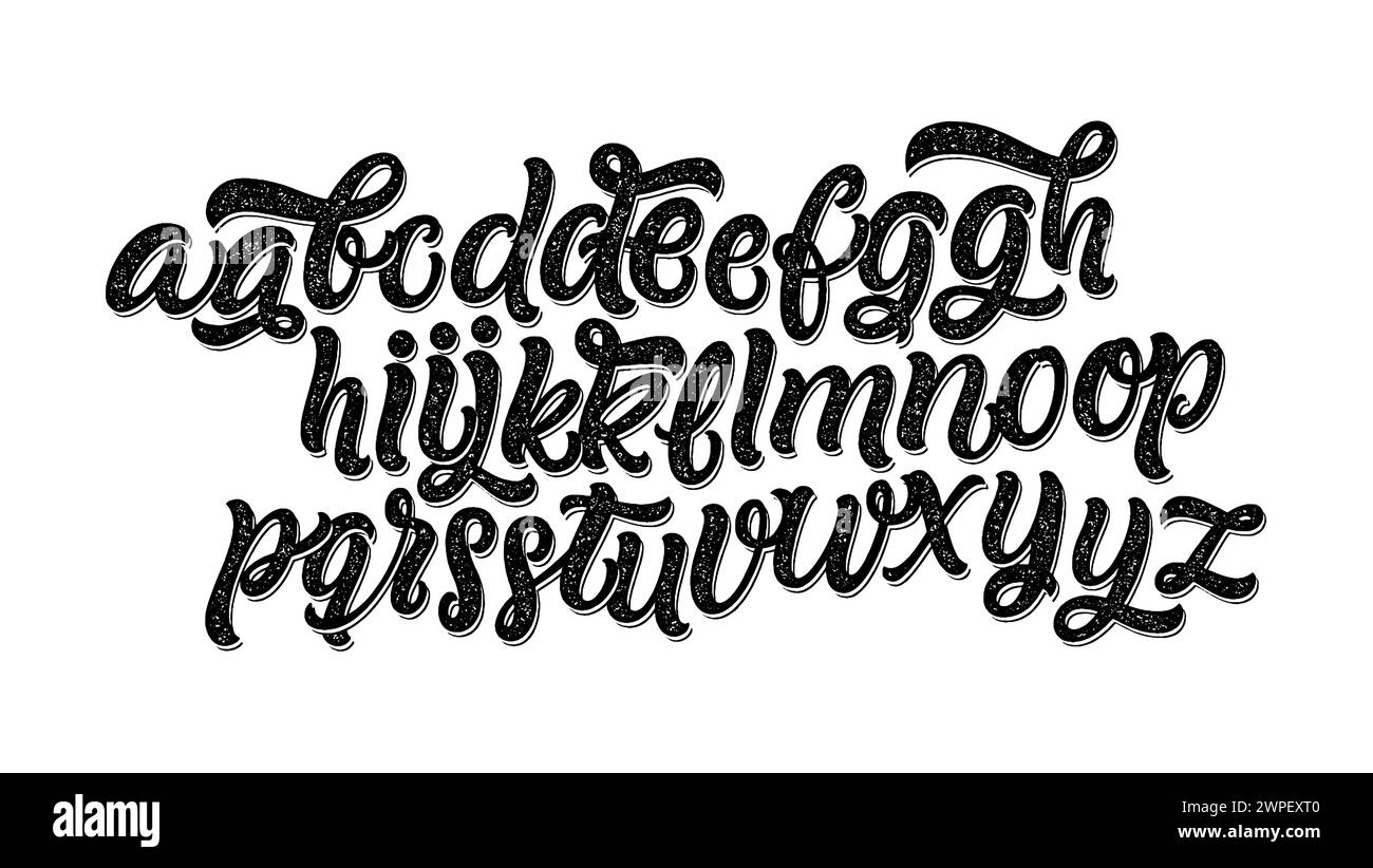 Vector Hand Drawn Alphabet. Brush Paint Letters. Decorative script ...