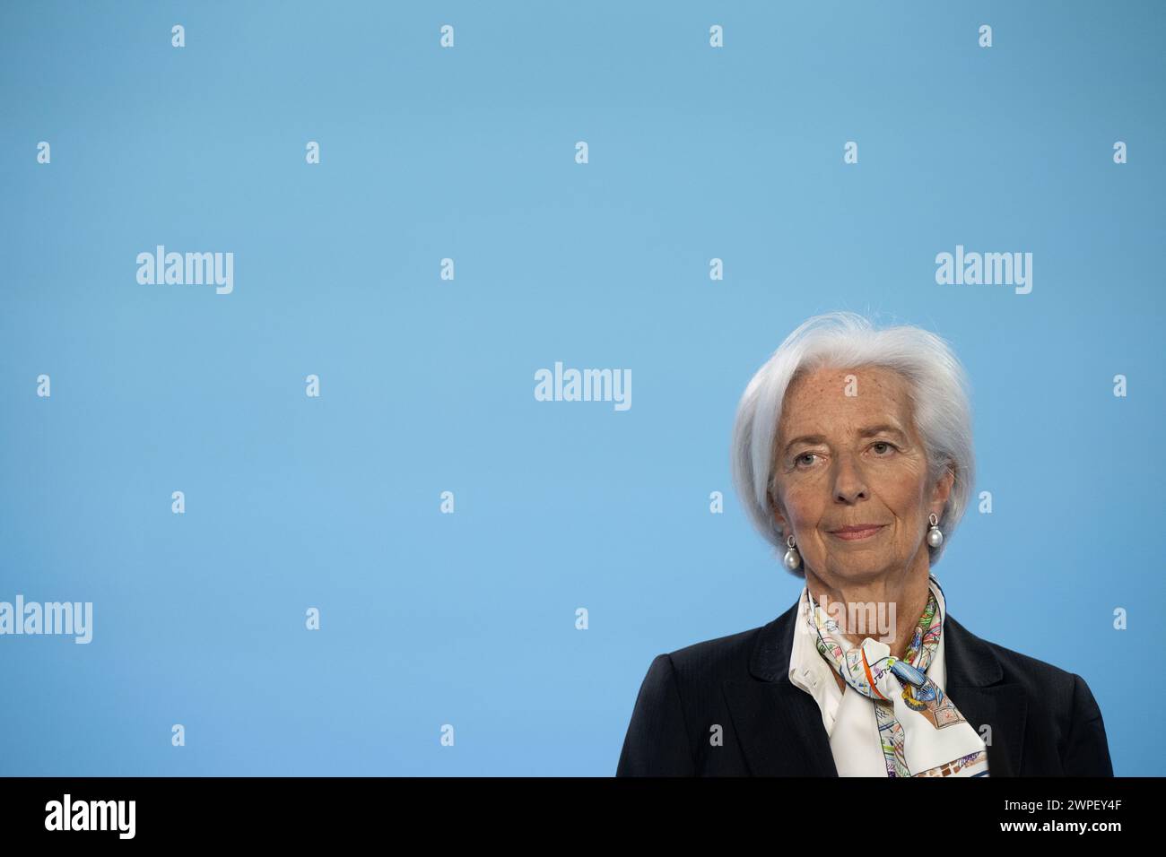 07 March 2024, Hesse, Frankfurt/Main: ECB President Christine Lagarde ...