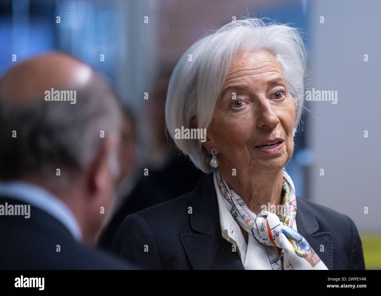 07 March 2024, Hesse, Frankfurt/Main: ECB President Christine Lagarde ...