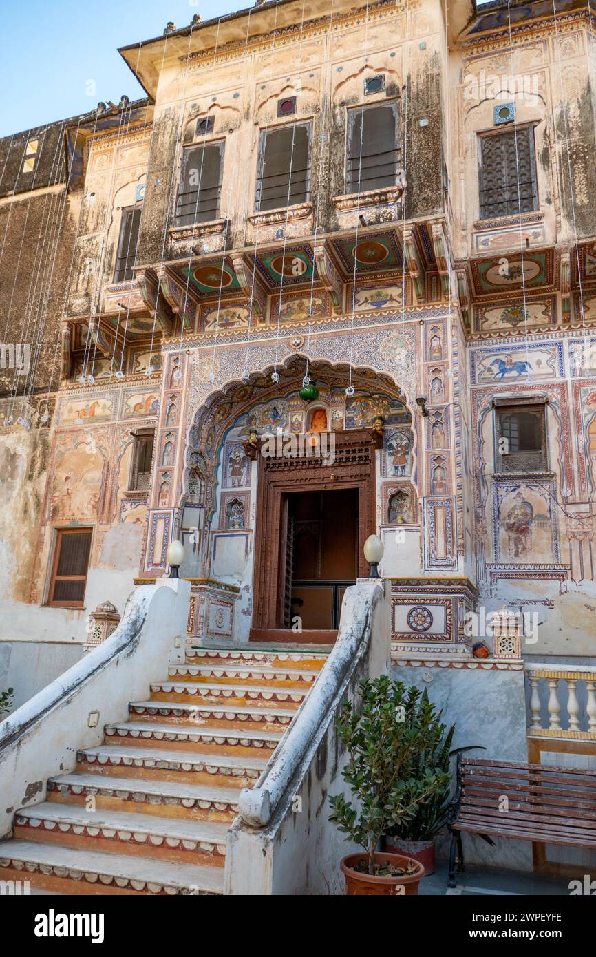 Nandawa, India - February 10, 2024: old traditional paintings at a ...