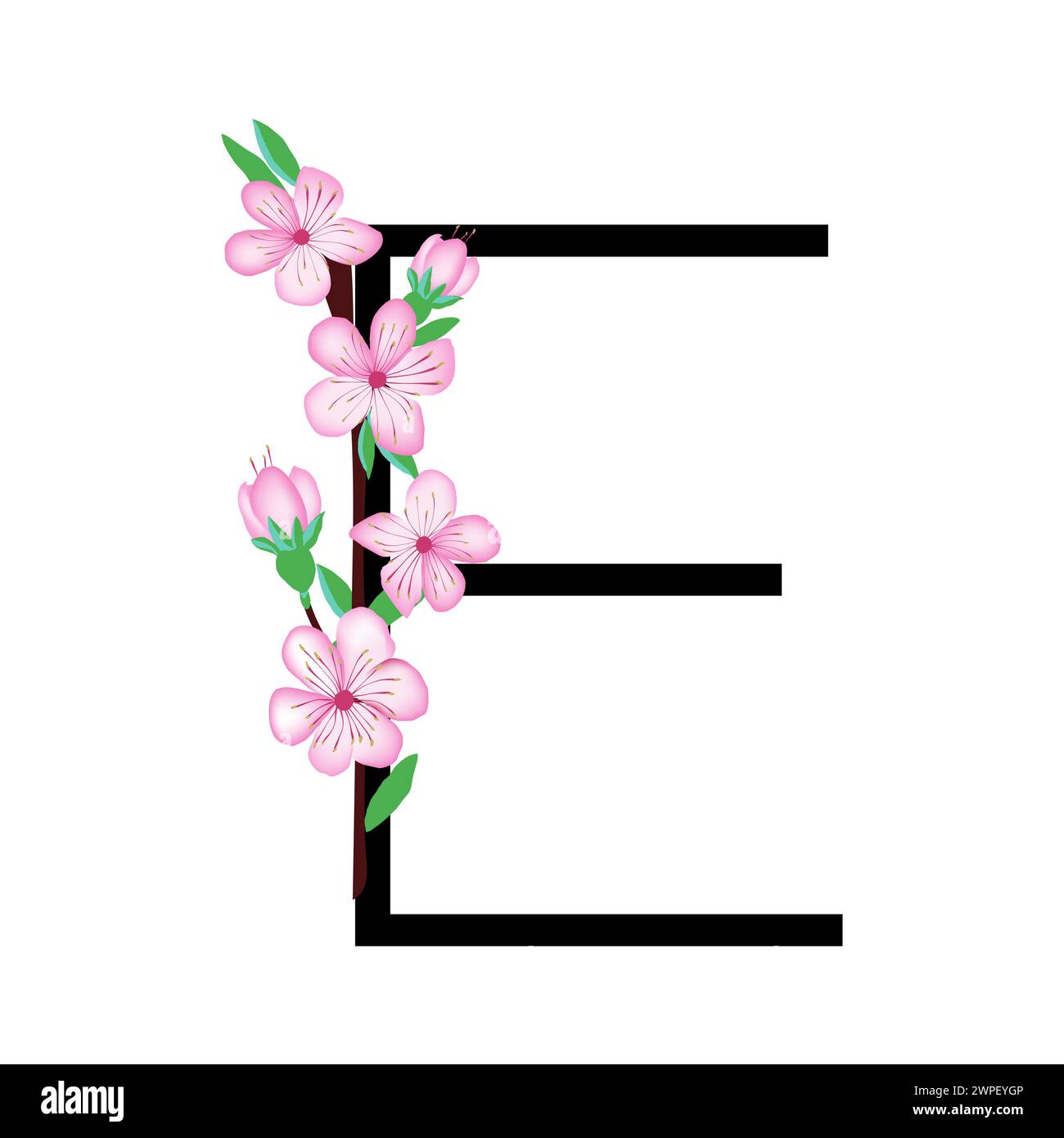 3d white spring cherry Stock Vector Images - Alamy