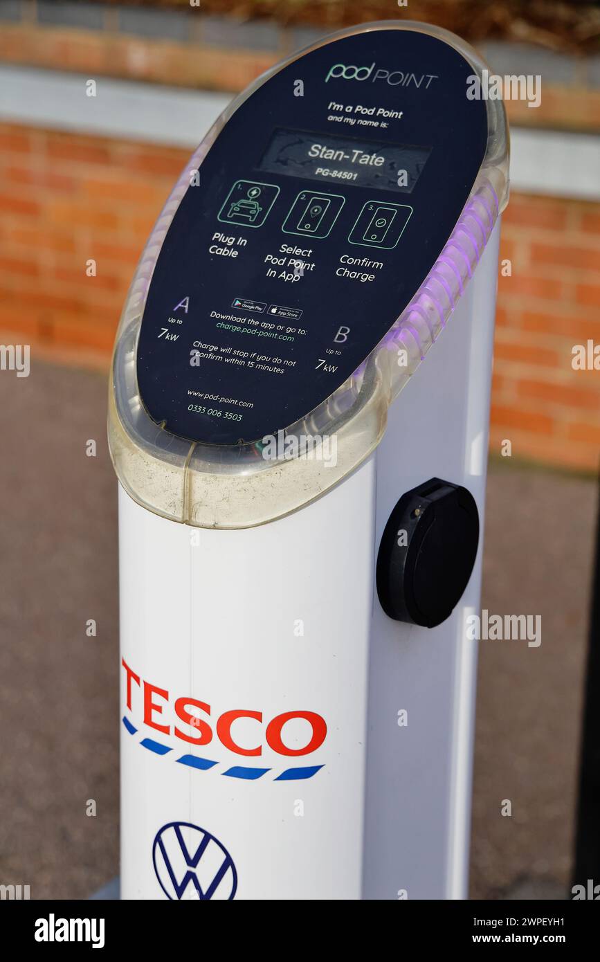 Transport, Road, Cars, Electric Vehicle charging point in Tesco ...