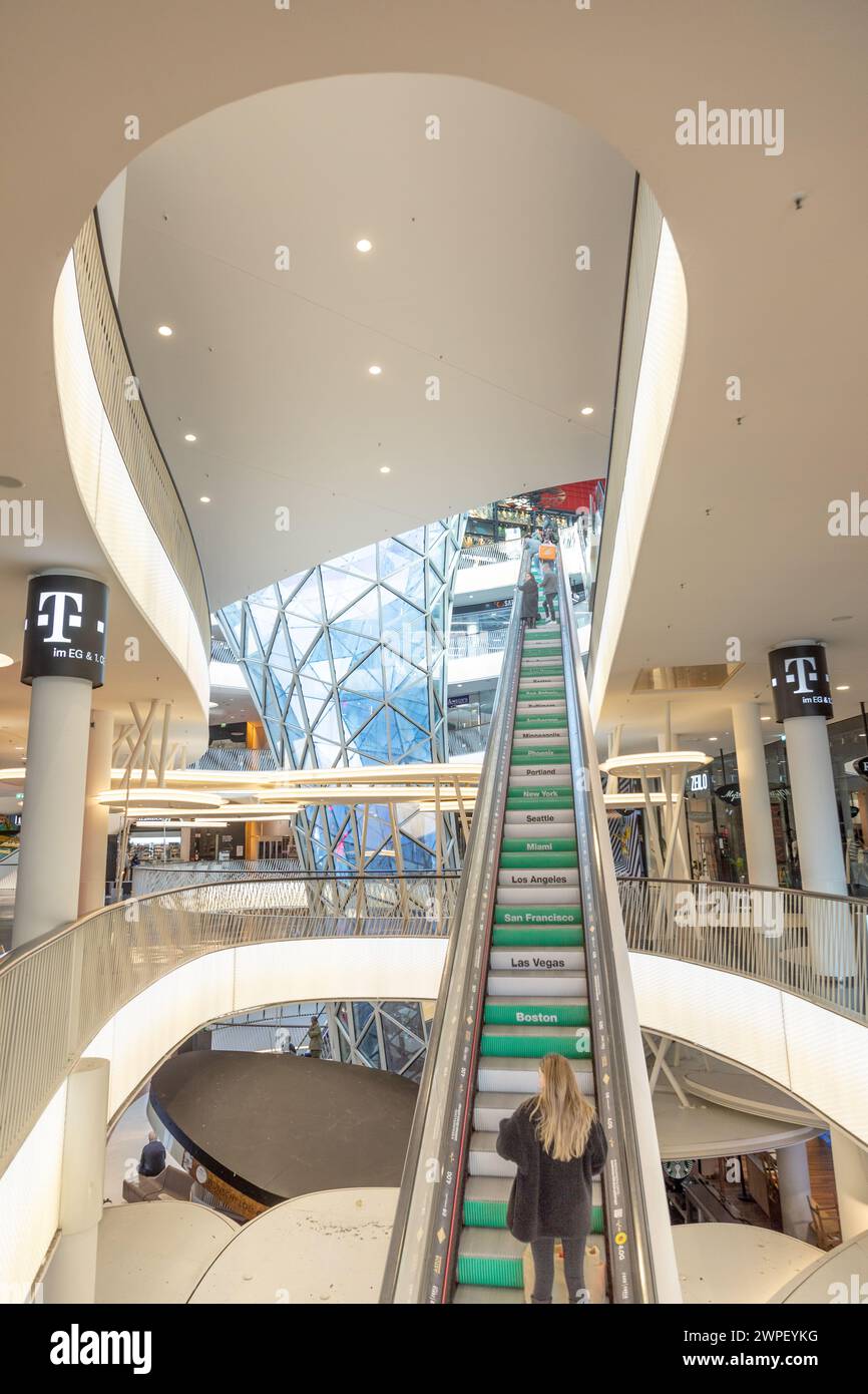 Frankfurt, Germany - March 3, 2024: interior view of atrium and ...