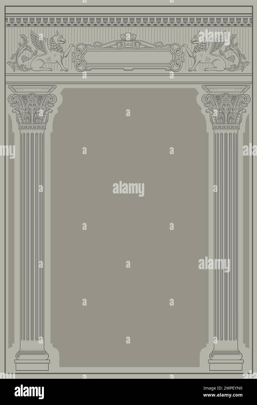 Classic engraved arch postcard frame vintage Stock Vector Image & Art ...