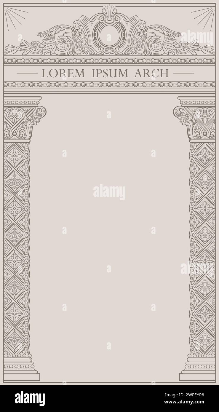 Classic engraved arch postcard frame vintage Stock Vector Image & Art ...