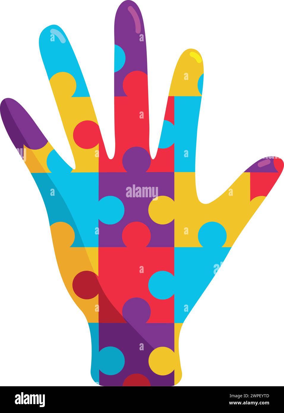autism puzzle in hand shape Stock Vector Image & Art - Alamy