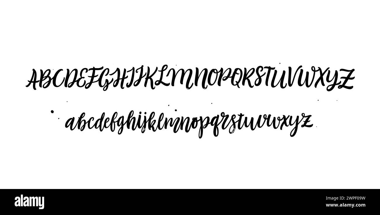 Vector Hand Drawn Alphabet. Brush Paint Letters Stock Vector Image ...