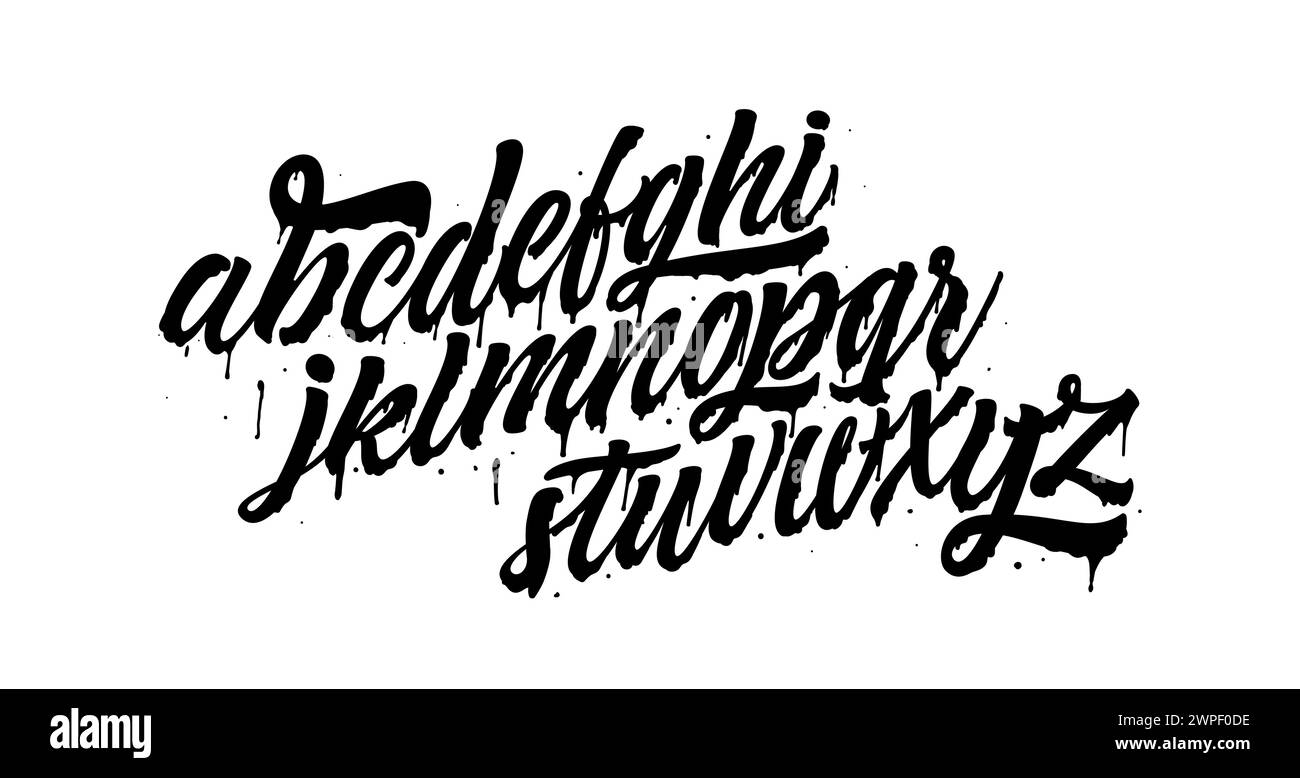 Vector Hand Drawn Alphabet. Brush Paint Letters Stock Vector Image ...