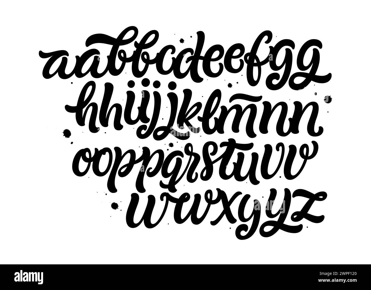 Vector Hand Drawn Alphabet. Brush Paint Letters. Decorative script ...