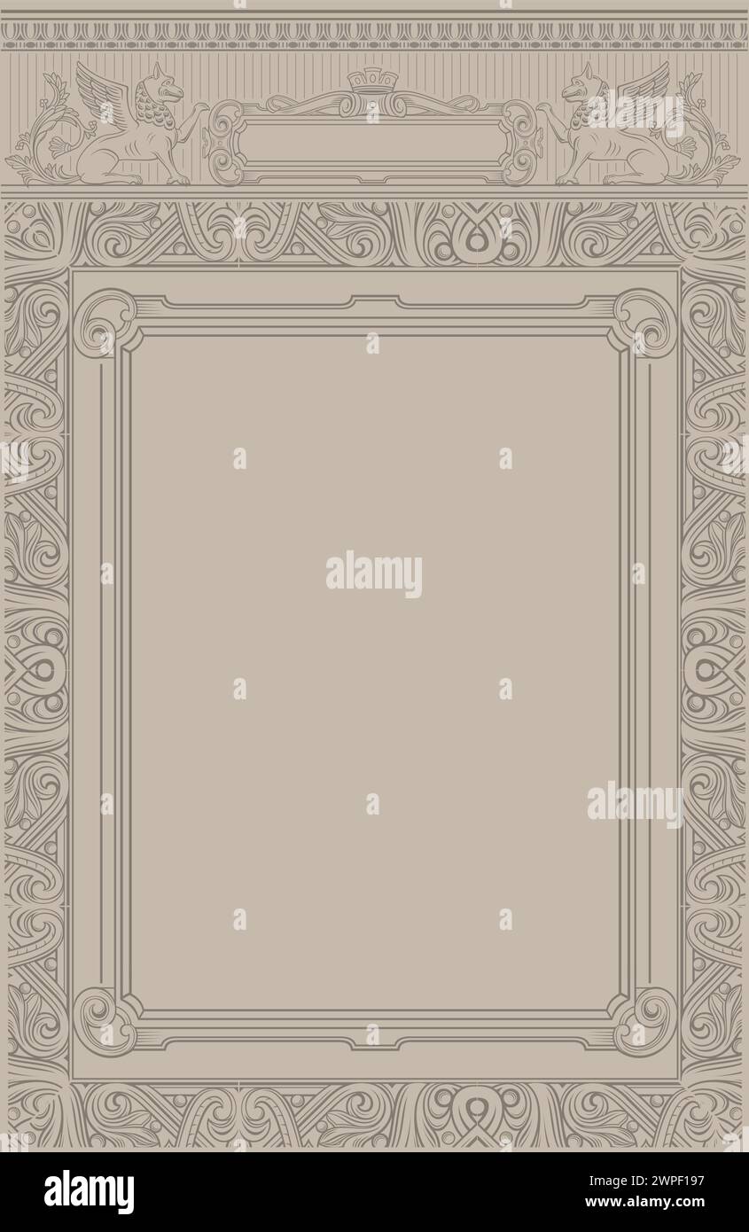 Classic engraved arch postcard frame vintage Stock Vector Image & Art ...