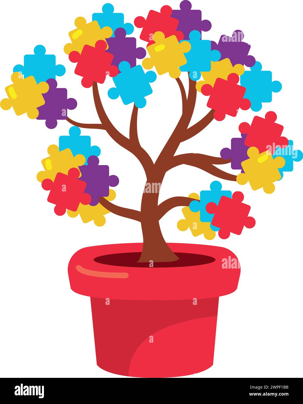 autism puzzle in tree shape Stock Vector Image & Art - Alamy