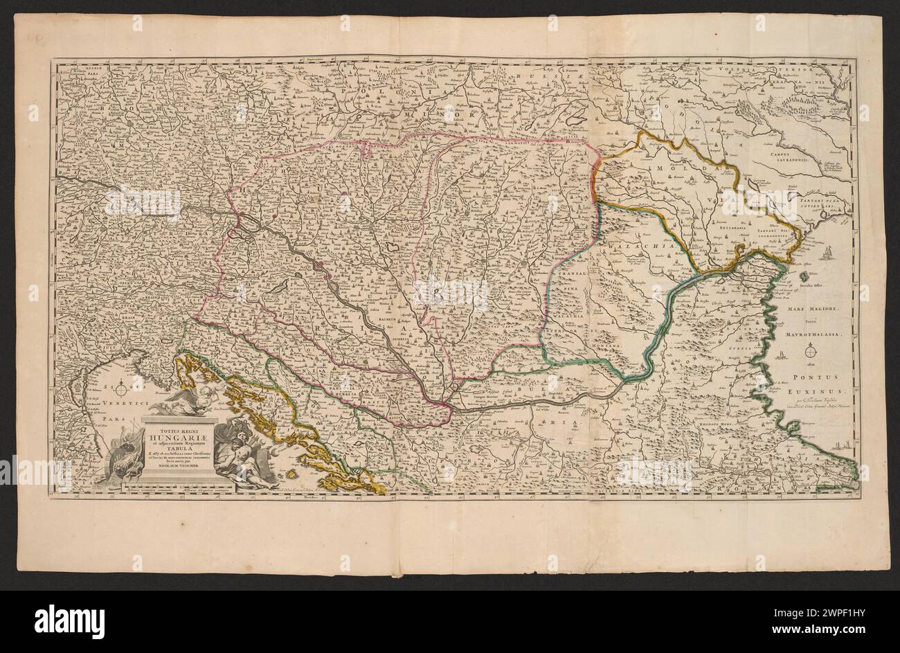 A 1763 map by Jean Beauin showing Hungary and adjacent regions ...