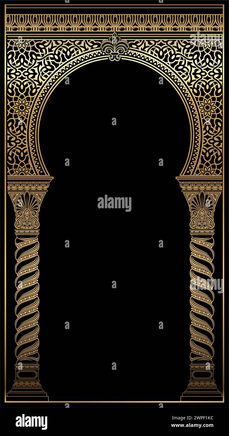 Ornamental golden arch in Indian or Arabic style Stock Vector Image ...