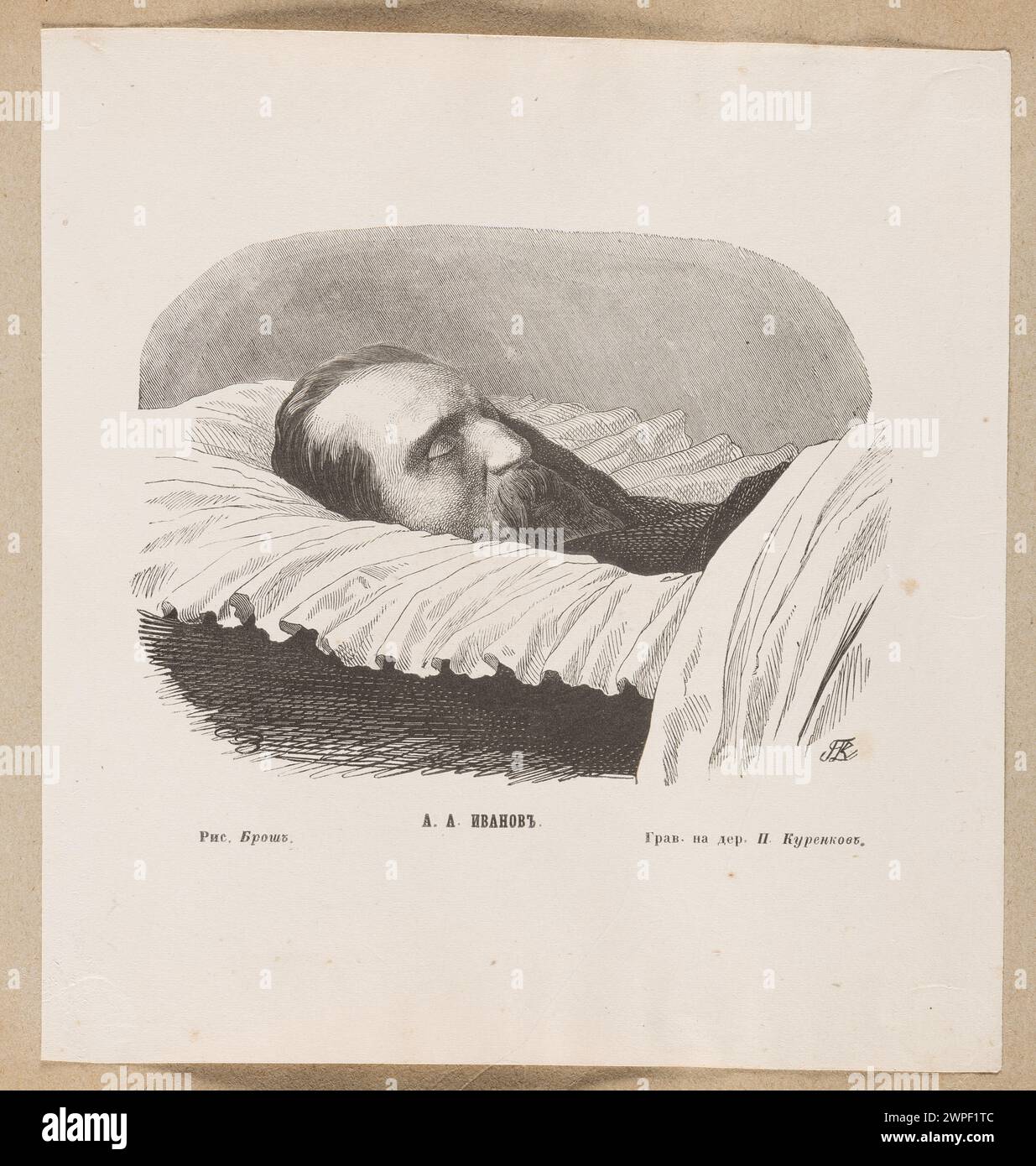 Portrait of Aleksander Aleksiejewicz Ivanov on his deathbed, painted in ...