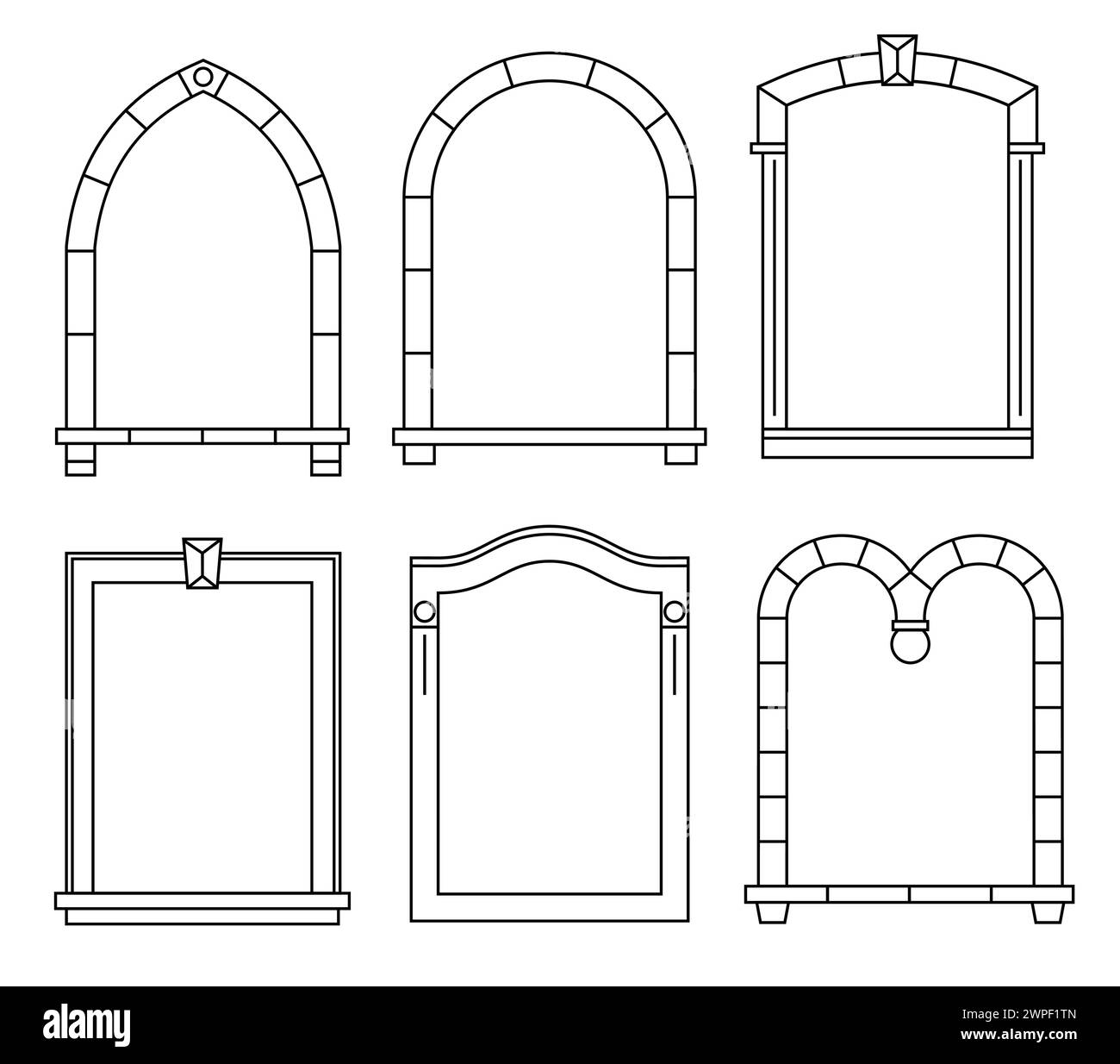 Classical vector frame in the technique of contour Stock Vector Image ...