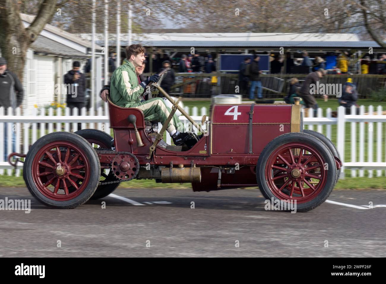 Archie Collings in the paddock with his 1903 Mercedes 60HP during the S ...