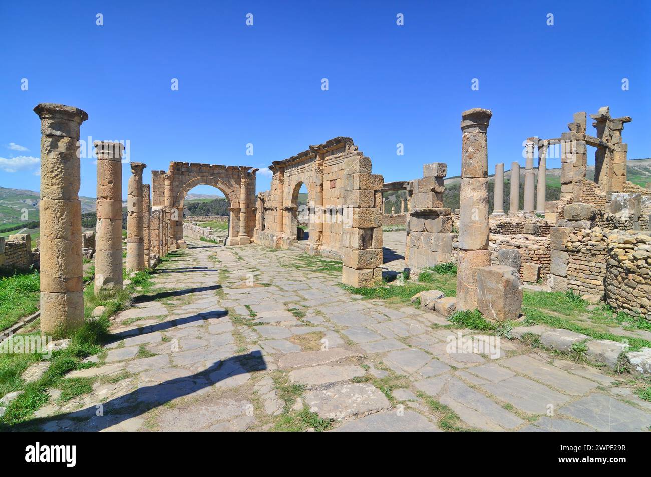 The Arch of Caracalla located at Djémila in Algeria (Cuicul Stock Photo ...