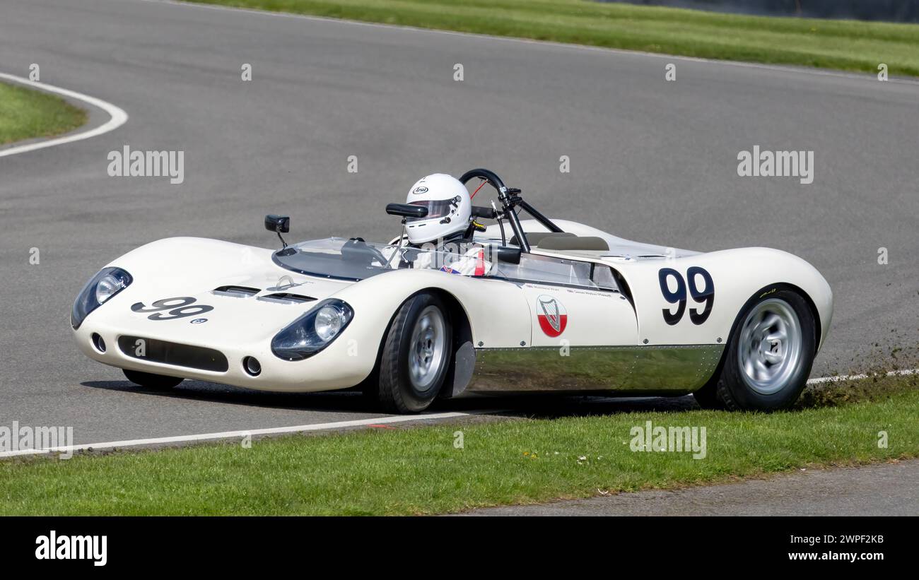 Matthew Wurr, in his 1964 Crossle-Oldsmobile Mk55, takes it wide during ...