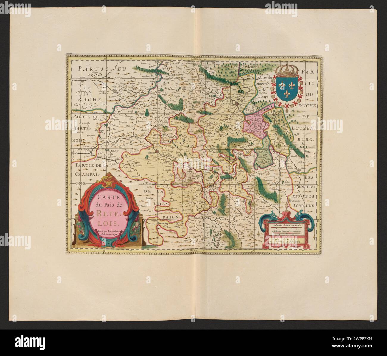 A 1711 map of the Retelois region by Pieter Schenck and Gerard Valck ...