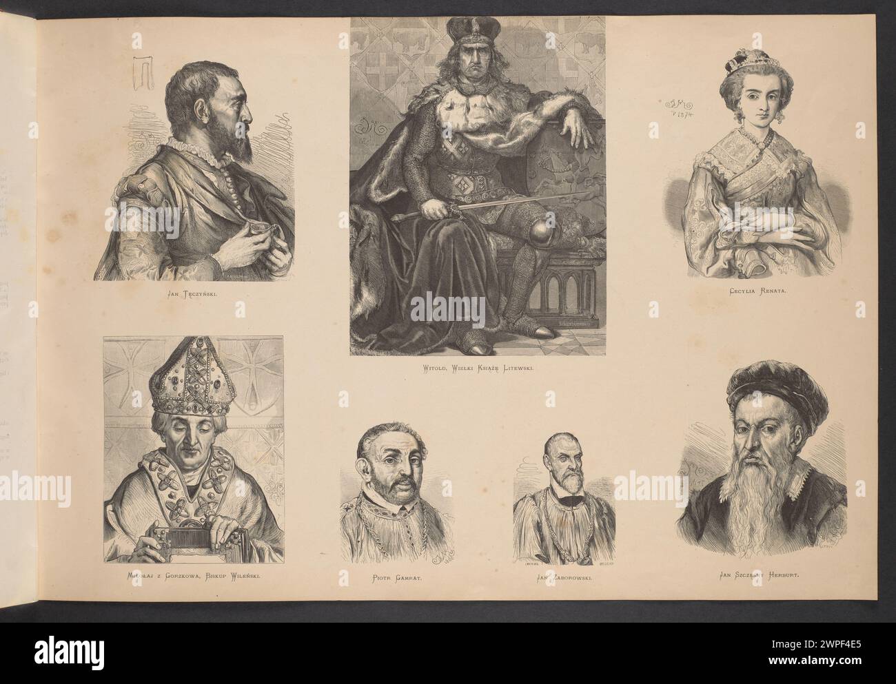 A 1876 artwork depicting Jan Tęczyński and multiple historical figures ...