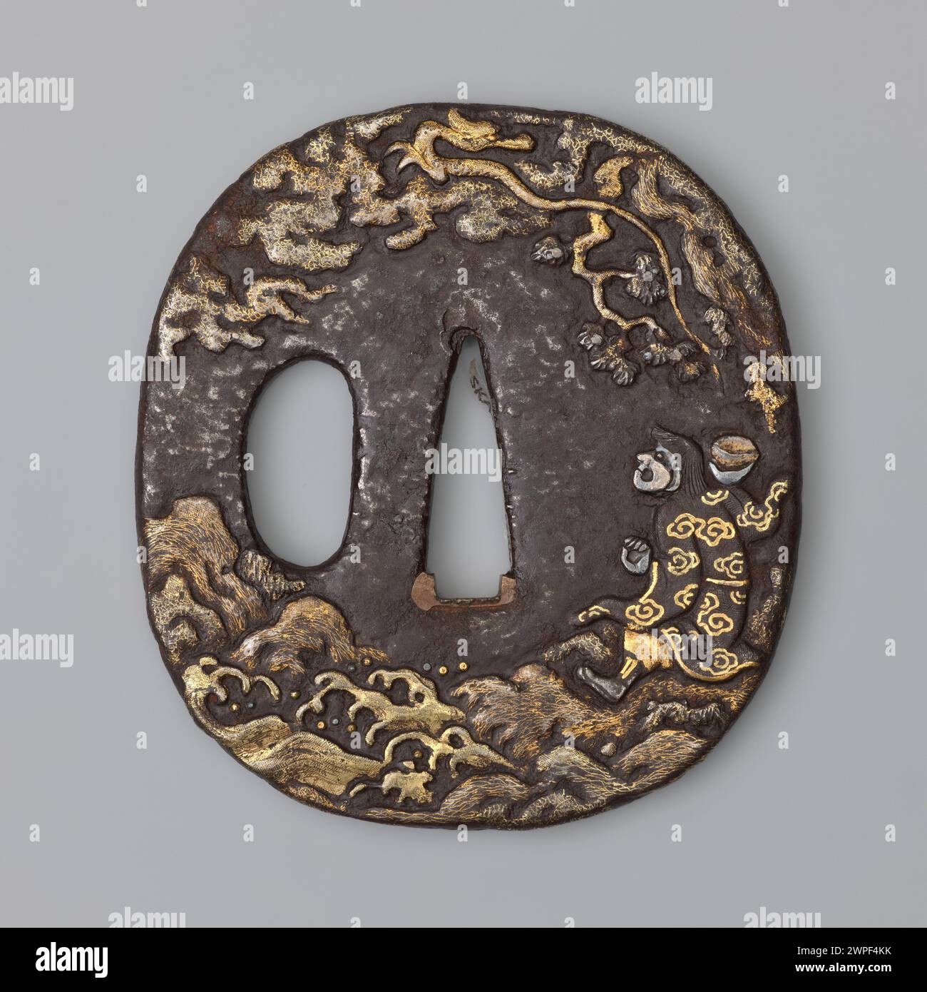 Metal tsuba (sword guard) known as Jelec from the early 19th century ...