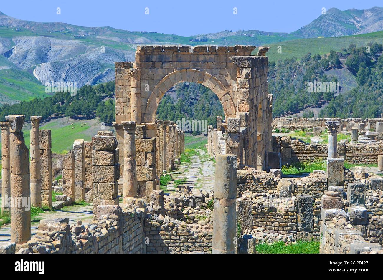 The Arch of Caracalla located at Djémila in Algeria (Cuicul Stock Photo ...