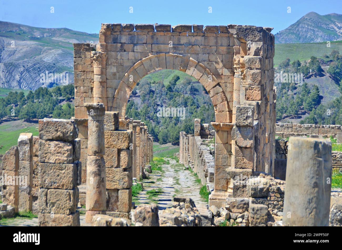 The Arch of Caracalla located at Djémila in Algeria (Cuicul Stock Photo ...