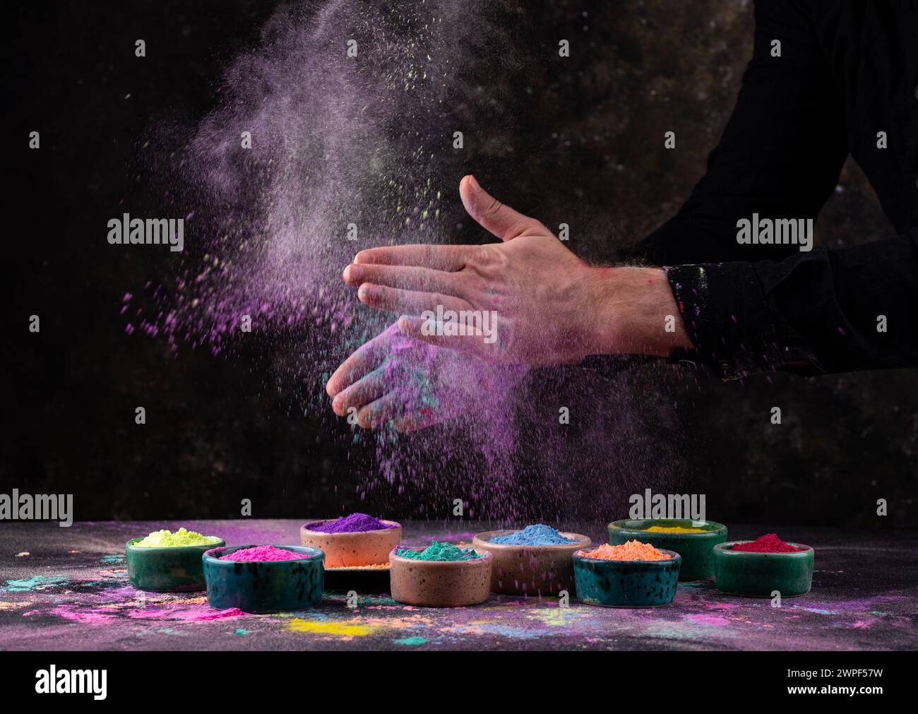 Gulal colors for Indian Holi festival Stock Photo - Alamy
