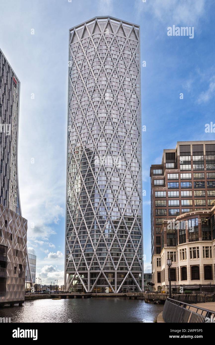 Neufoundland apartment building, steel and glass residential tall tower ...