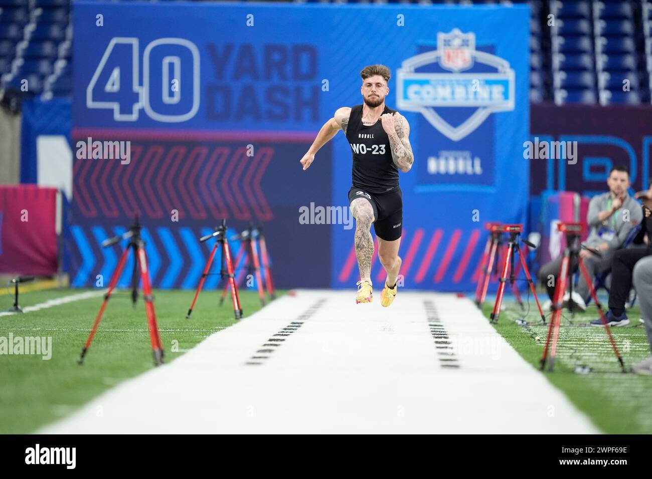 Florida wide receiver Ricky Pearsall runs a drill at the NFL football ...