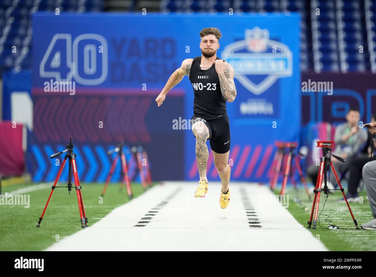 Florida wide receiver Ricky Pearsall runs a drill at the NFL football ...