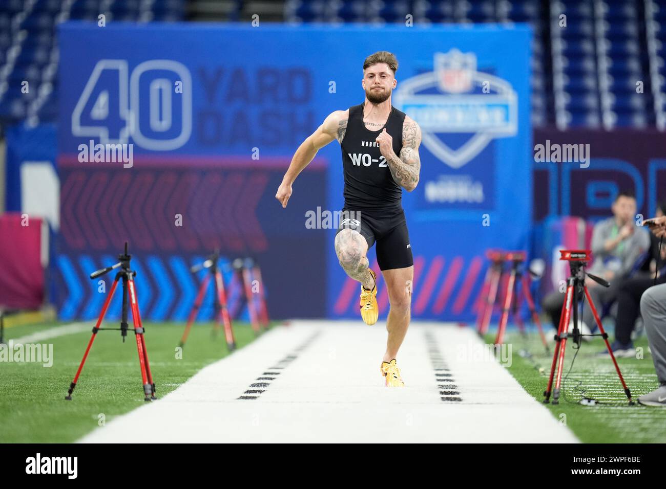 Florida wide receiver Ricky Pearsall runs a drill at the NFL football ...