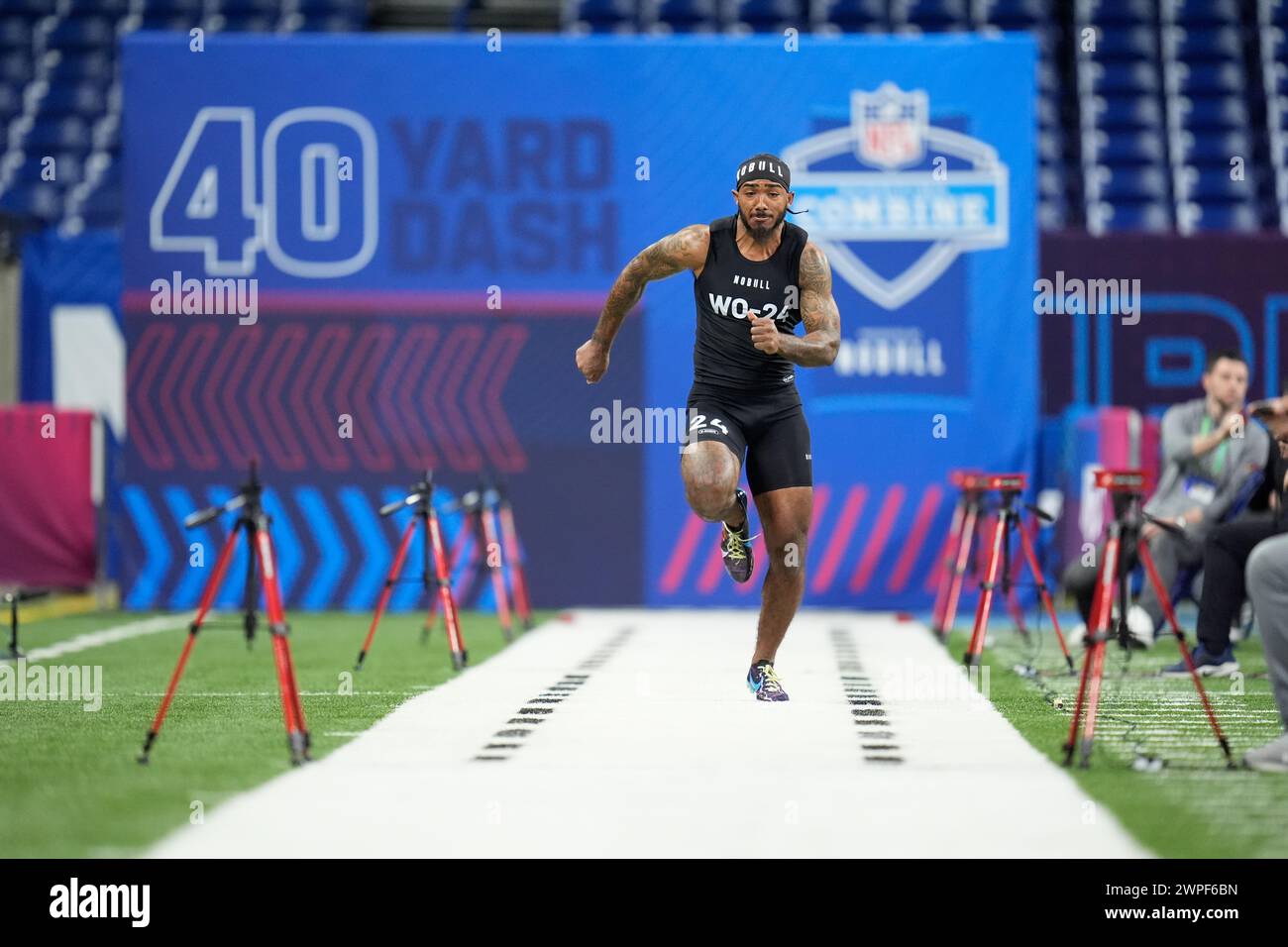 Florida wide receiver Ricky Pearsall runs a drill at the NFL football ...