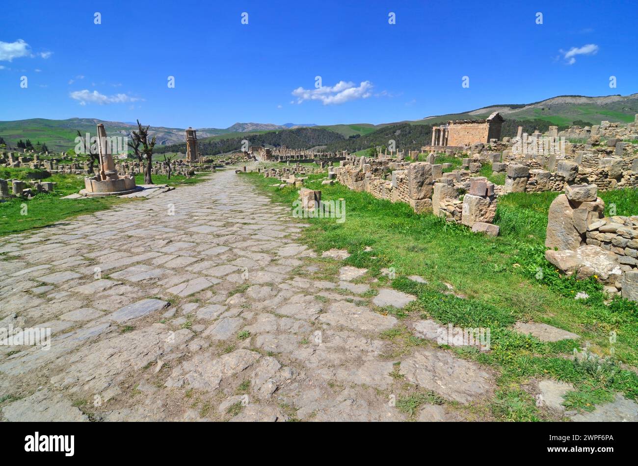 View of the ruins of the Roman city of Cuicul located on the territory ...