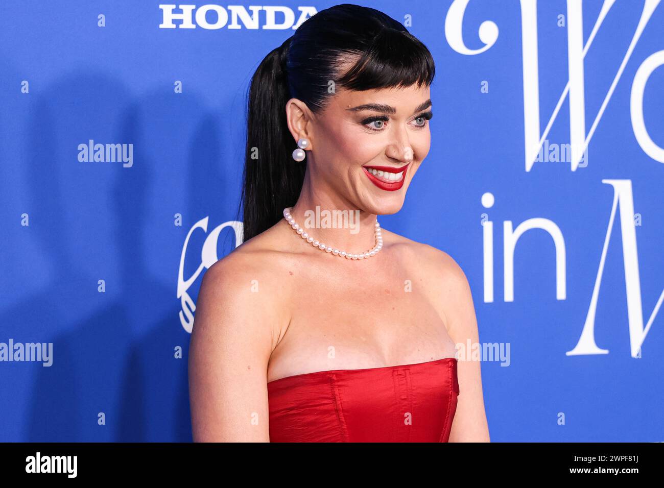 INGLEWOOD, LOS ANGELES, CALIFORNIA, USA - MARCH 06: Katy Perry arrives ...