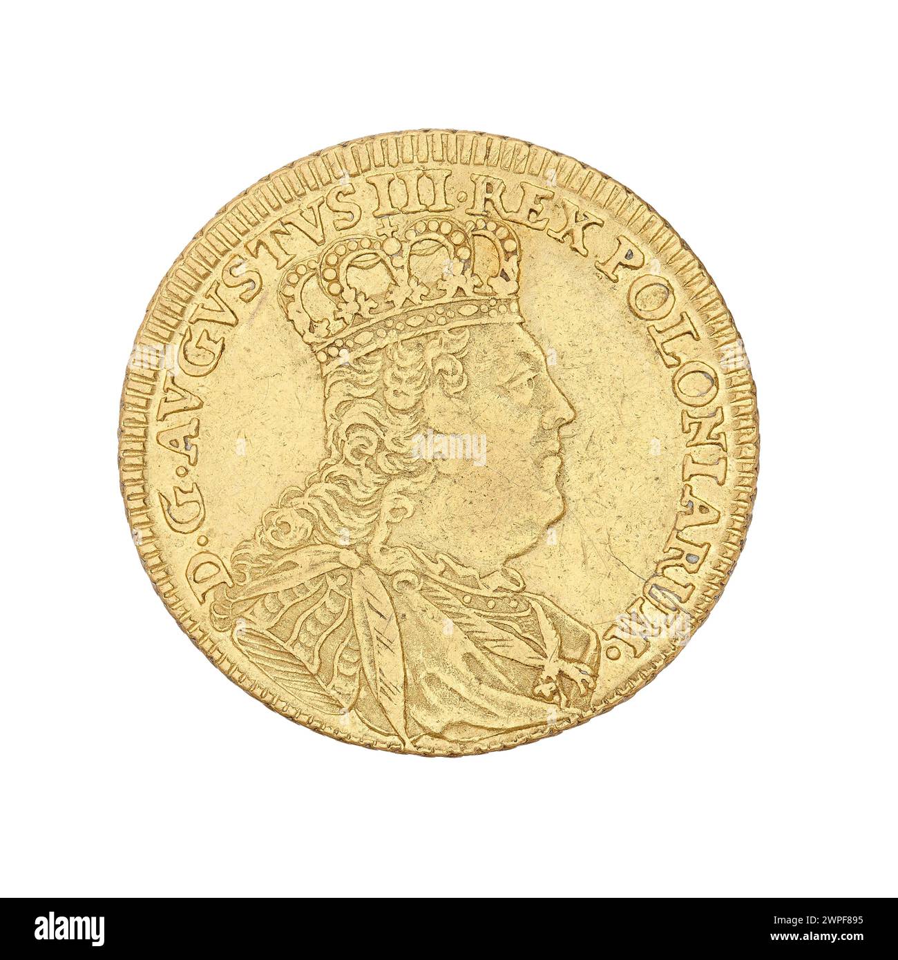 AugustDor crown coin issued in 1753 under King August III Sas of Poland ...