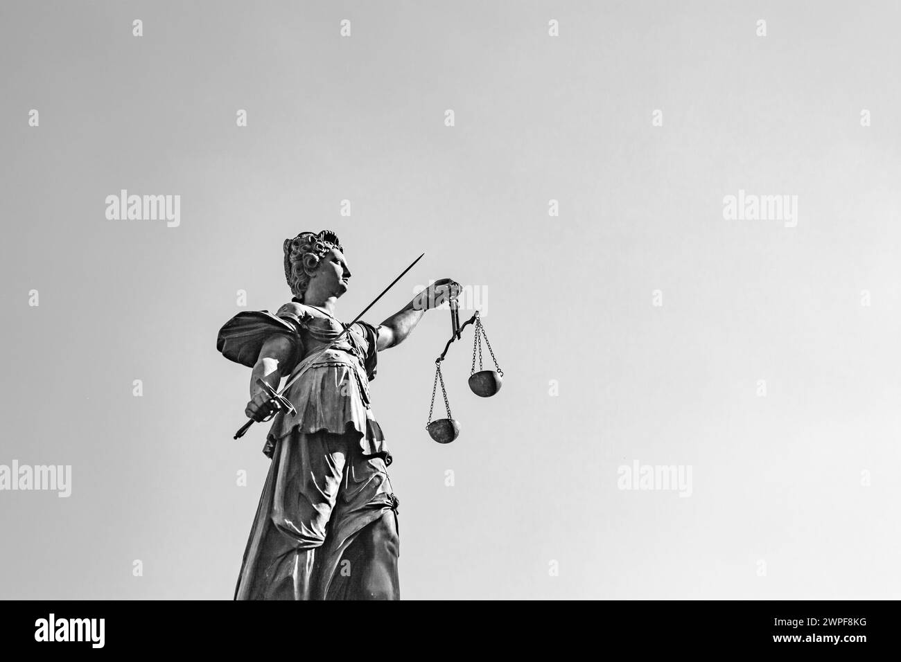 Statue of Lady Justice in front of the Romer in Frankfurt - Germany ...