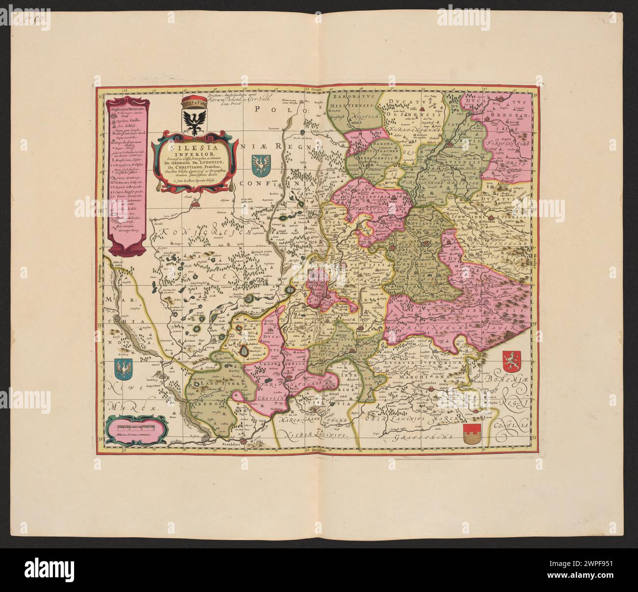 A 1711 map of Lower Silesia (Silesia Inferior) by Pieter Schenck ...