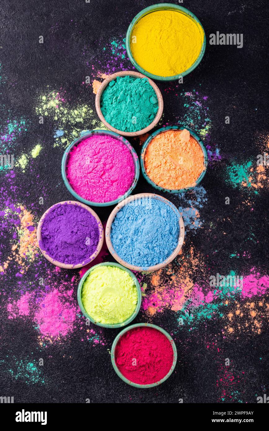 Gulal colors for Indian Holi festival Stock Photo - Alamy