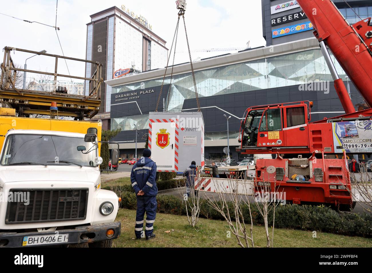 ODESA, UKRAINE - MARCH 7, 2024 - The first modular shelter for ...