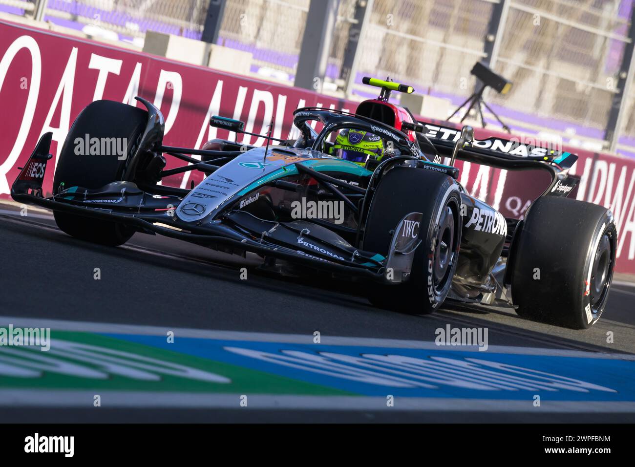 Jeddah, Saudi Arabia. 7th March 2024. Lewis Hamilton of Mercedes-AMG Petronas F1 Team During FP1 ...