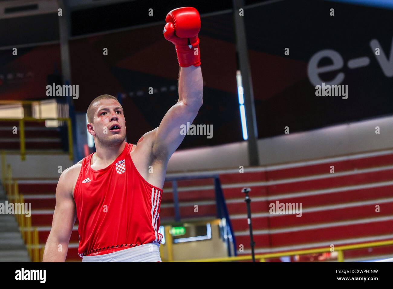 Luka Pratljacic (Red) of Croatia celebrates during the 1st World ...