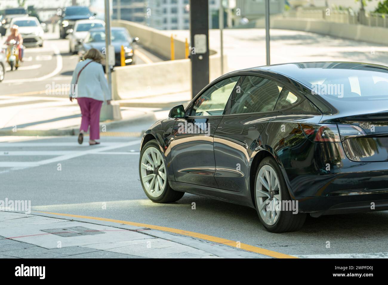 Car at zebra crossing overhead hi-res stock photography and images - Alamy