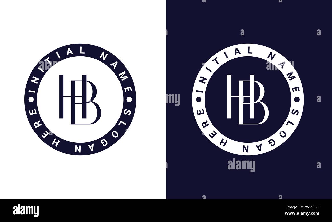 Initial HB or BH Monogram Text Letter Logo Design Stock Vector Image ...