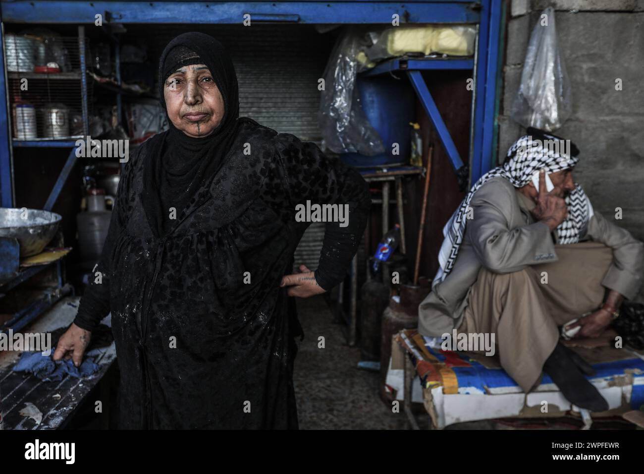 Baghdad, Iraq. 07th Mar, 2024. Umm Muhammad, 66, poses for pictures as ...