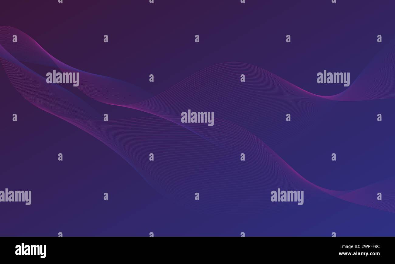 Streams of glowing lines form a wave pattern of violet light on ...