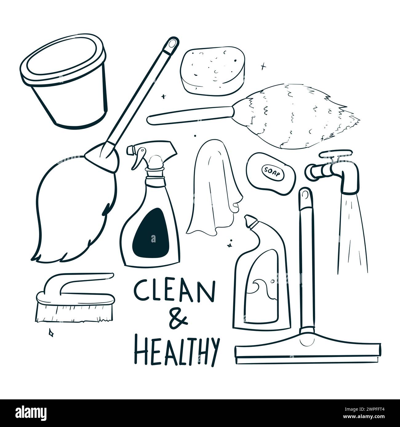 Cleaning Icon Vector Illustration House Cleaning Items illustration ...